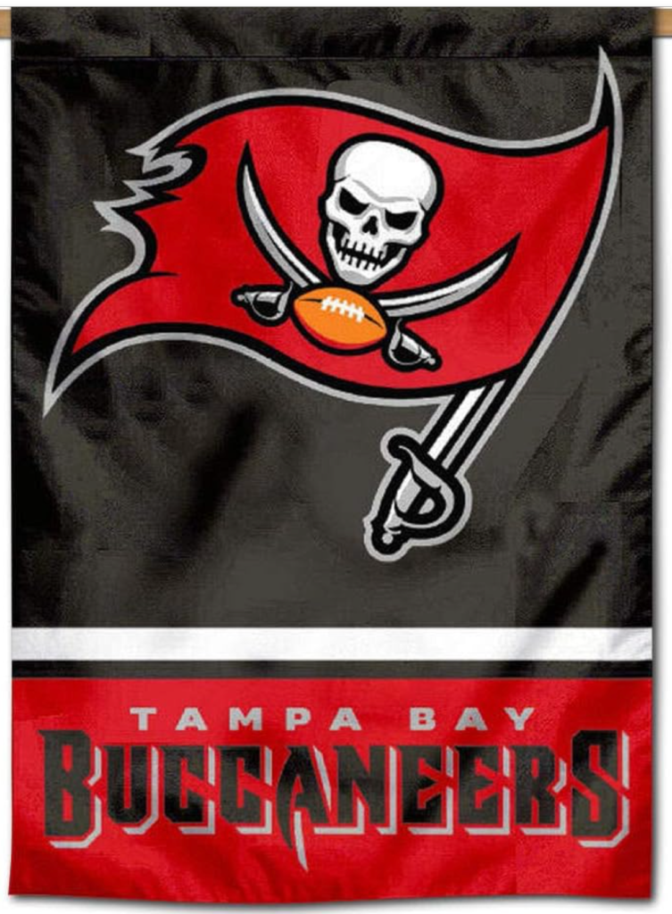 Tampa Bay Buccaneers Two-Sided House Flag with Skull and Crossed Swords ...